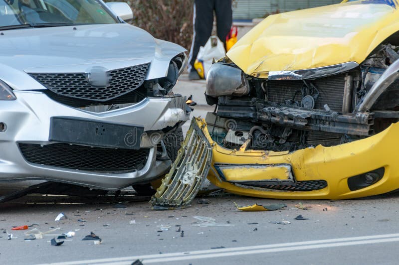 Two cars crashed stock image. Image of automobile, broken - 142832993