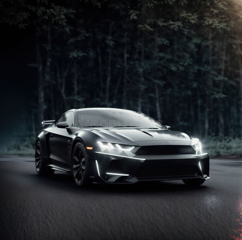 Two Cars Driving Down a Winding Road in the Middle of a Forest. Stock ...