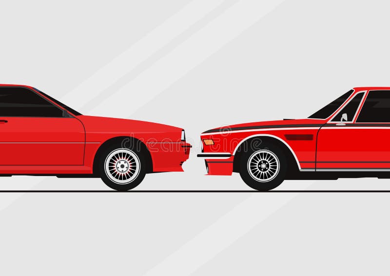 Two Cars Facing Each Other. Stock Vector - Illustration of danger ...