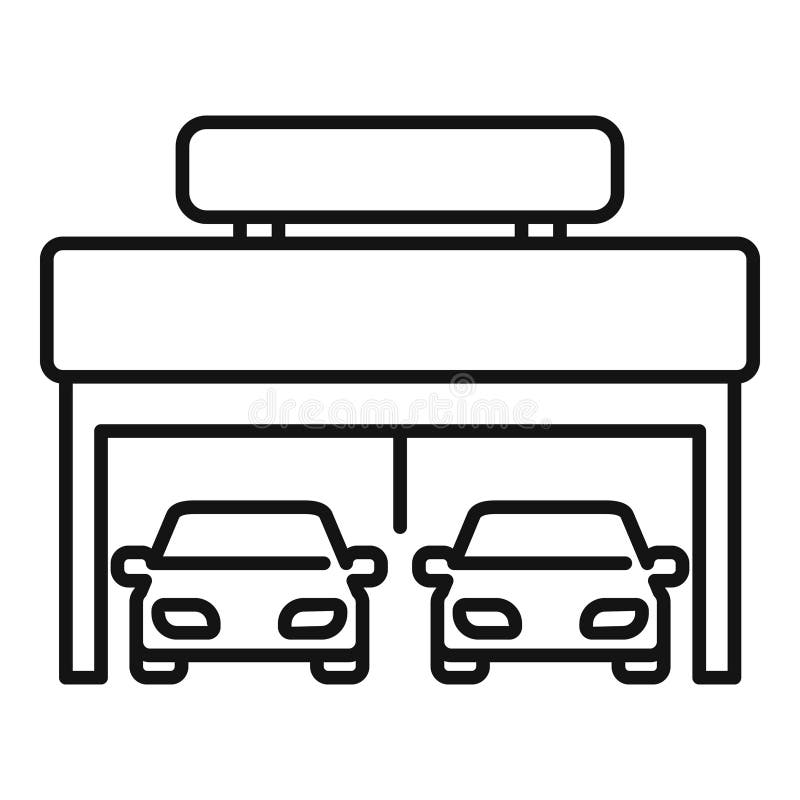 Two Cars Parked Inside Modern Garage Building Stock Illustration ...