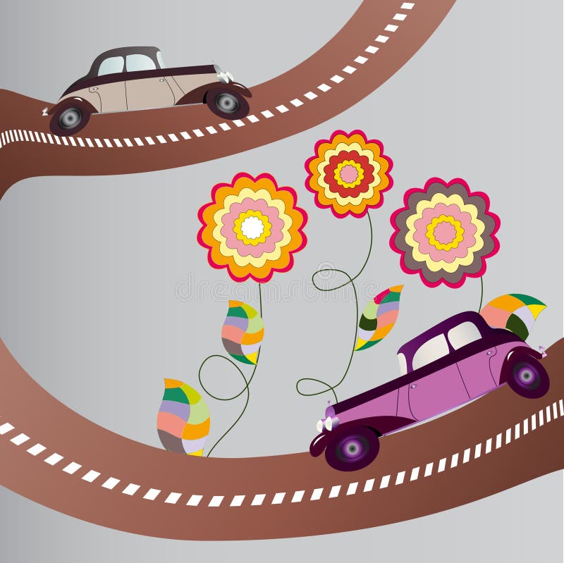 Two cars stock vector. Illustration of leaf, star, abstract - 34346846