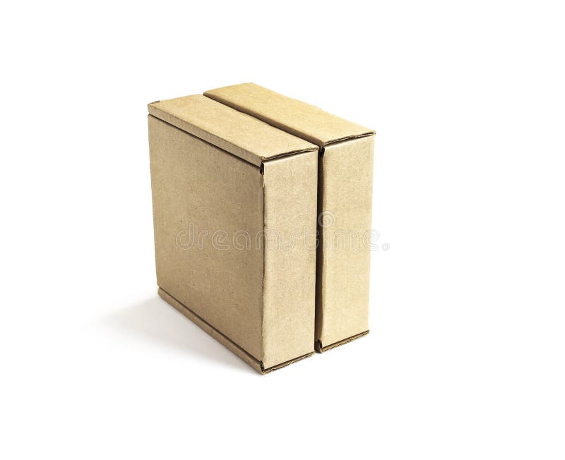 Two Cardboard Boxes on a White Surface Stock Image - Image of transport ...
