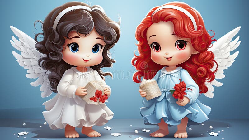 Two Little Angels Stock Illustrations – 128 Two Little Angels Stock ...