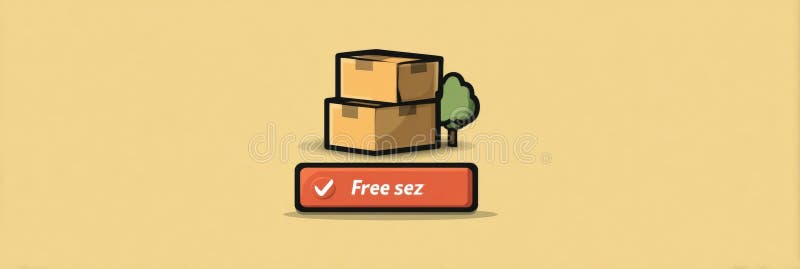 Free Package Delivery Service Promotion with Illustrated Boxes and a ...