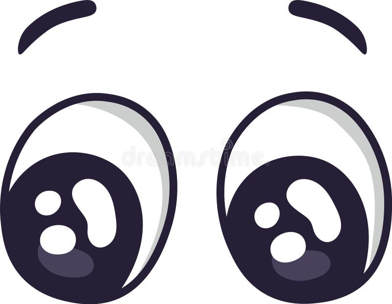 Two Cartoon Eyes are Expressing Surprise with Raised Eyebrows, Creating ...