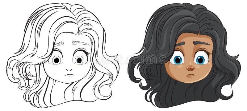Two Faces Showing Different Emotions Stock Vector - Illustration of ...
