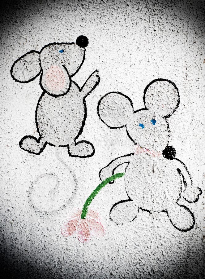 Two cartoon mouses stock illustration. Illustration of drawing - 44696974