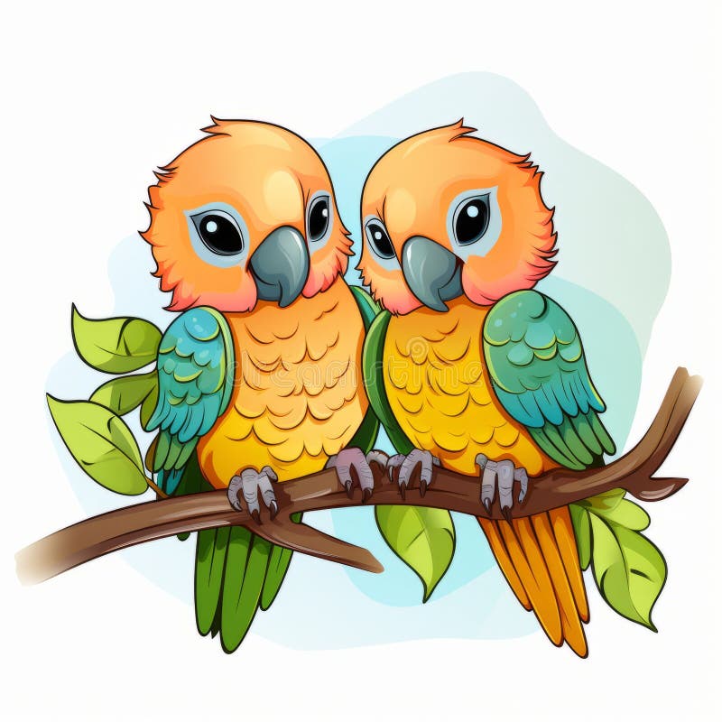 Cartoon Parrots Collection. Parrot Wild Animal Birds Set Stock Vector ...