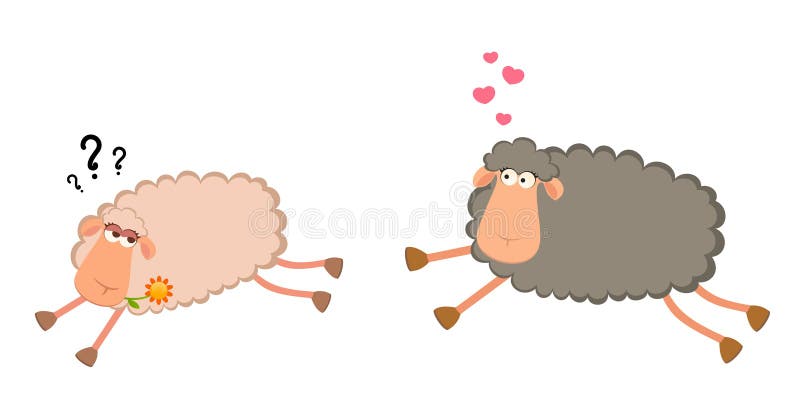 Sheep in love stock vector. Illustration of cool, isolated - 1353552