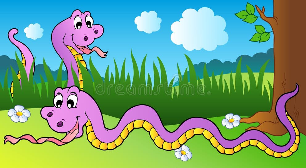 Two Cartoon Snakes Stock Illustrations – 346 Two Cartoon Snakes Stock ...