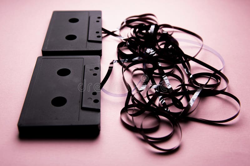 Two cassette tapes stock photo. Image of dirty, retro - 292467224