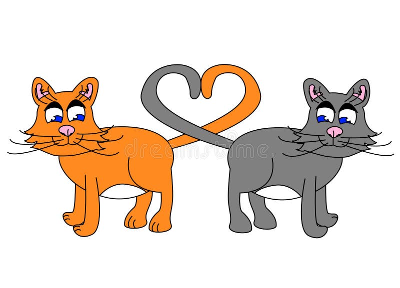 Two cats stock vector. Illustration of head, isolated - 7235979