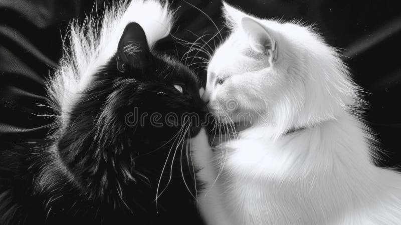 Two Cats are Kissing Each Other Stock Image - Image of funny, furry ...