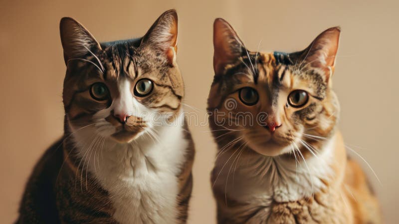 Two Cats Sitting Together stock illustration. Illustration of calm ...