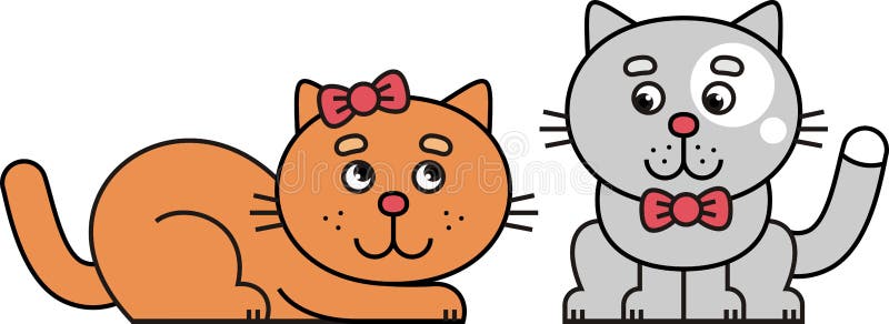 Two Cats Stock Vector - Image: 52507454