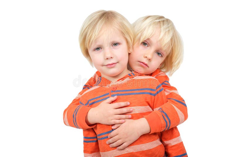 Two Caucasian Boys Brothers Posing in Studio Stock Image - Image of ...