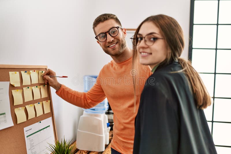 Two Caucasian Business Executives Working at the Office Stock Image ...