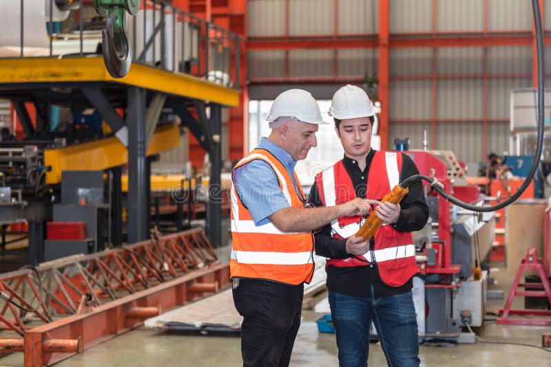 Two Caucasian Engineering Man, Working in Industry Stock Photo - Image ...