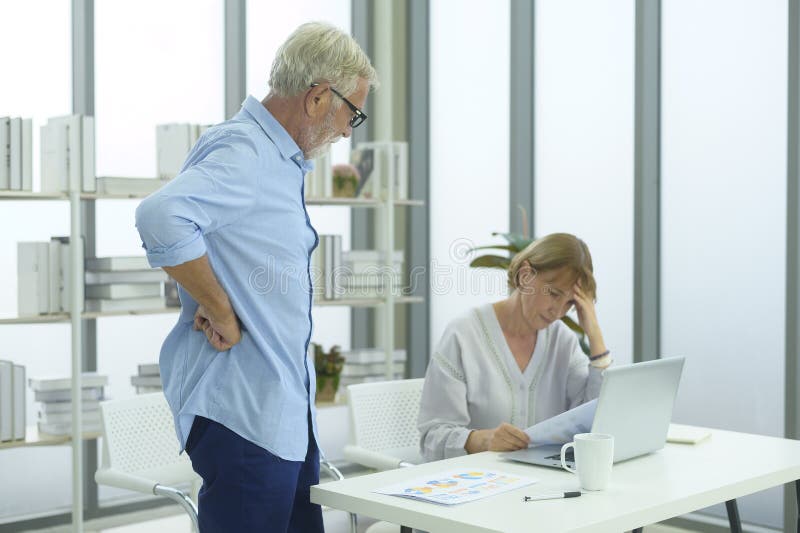 Caucasian Senior Business People is Stress with Business Problem in ...