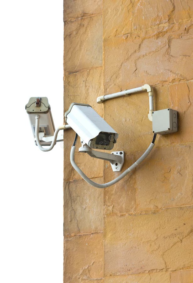 Two CCTV Security Cameras. stock image. Image of record - 36470547