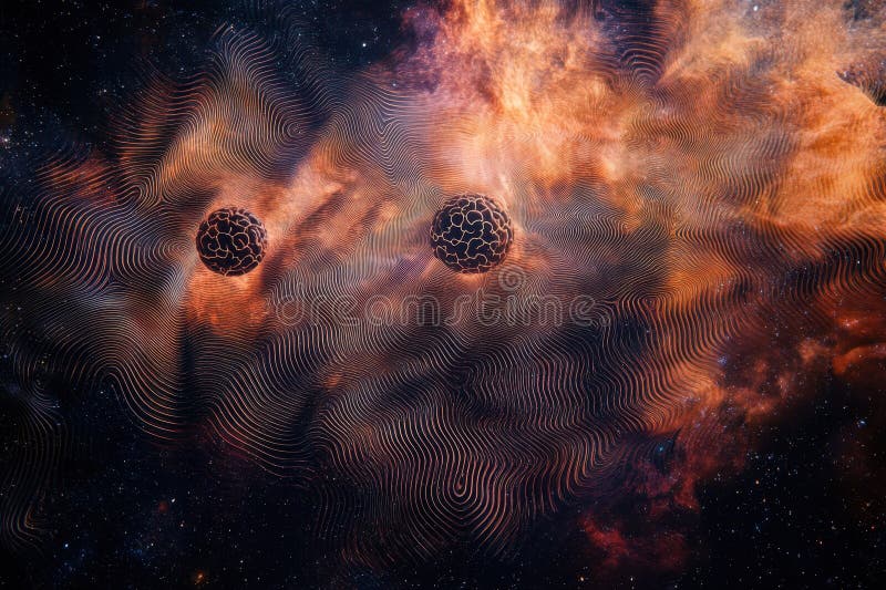 Cosmic Phenomena with Swirling Patterns and Celestial Bodies in a ...