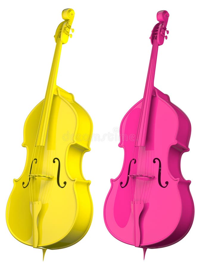 Two Cello Bright Colors Isolated Stock Illustration - Illustration of ...