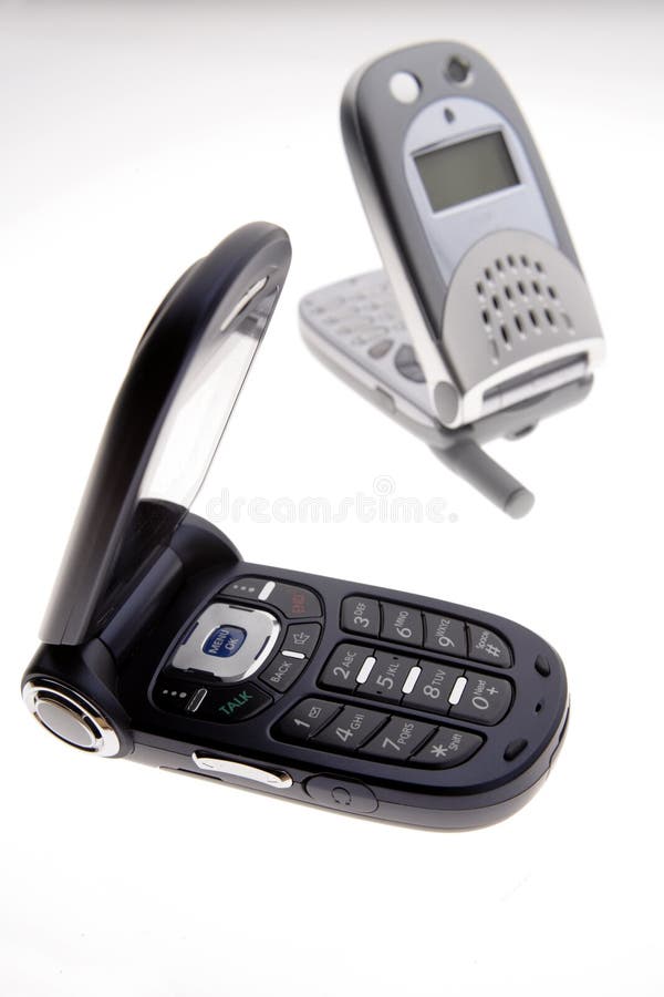 Two cellphones isolated stock image. Image of isolated - 3013429