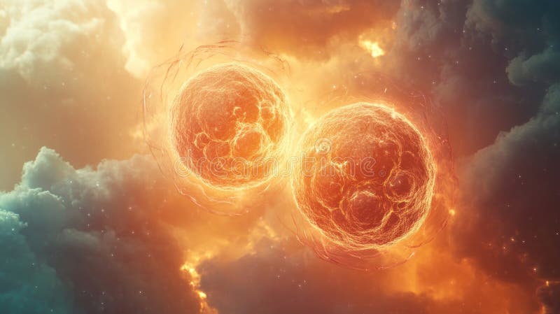 Two Cells Joined Together, Symbolizing Cell Fusion in the Process of ...
