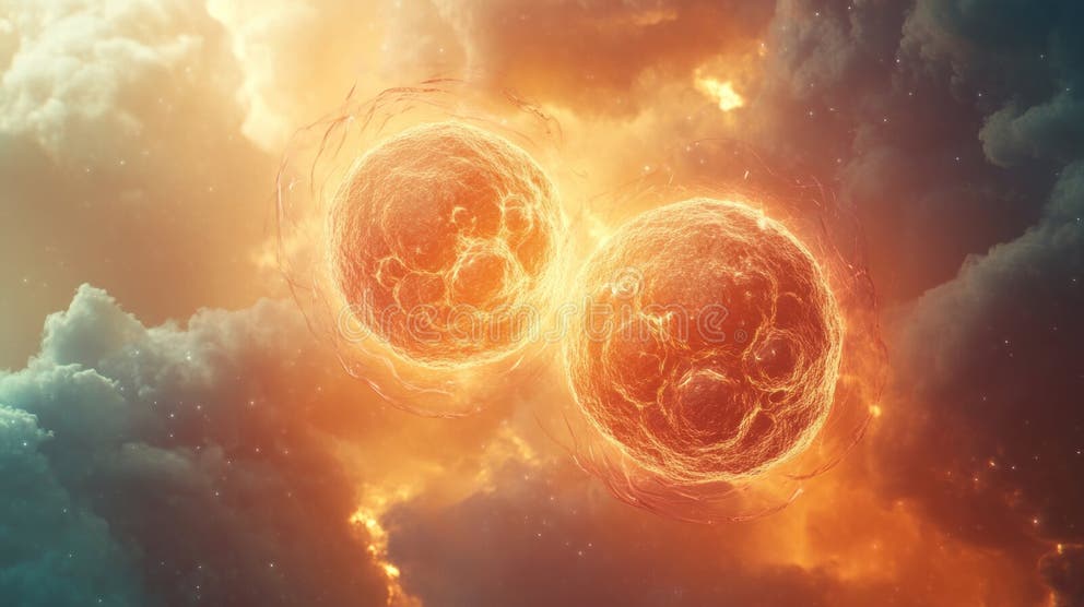 Two Cells Joined Together, Symbolizing Cell Fusion in the Process of ...