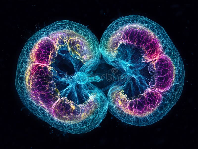 Two Cells Splitting, Ideal for Educational Purposes, Scientific ...