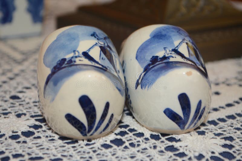 Two Cement Decor Shoes Set on Table. Stock Photo - Image of white ...