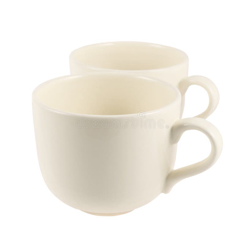 Two Ceramic Cream Colored Cups Composition Stock Image - Image of ...