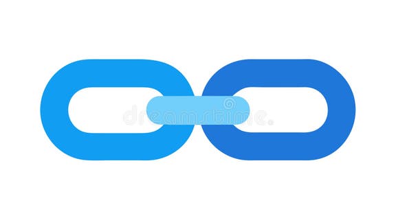 Two Chain Links, Strong Connection and Digital Hyperlink Symbol, Vector ...