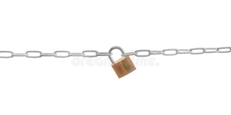Two Chains Connected by a Lock Isolated on Light Stock Image - Image of ...