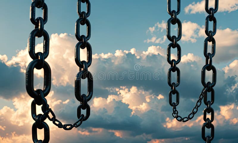 Two Chains are Shown in the Sky, One of Which is Black and the Other is ...