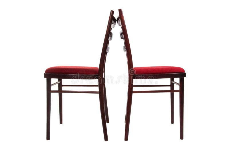 Two Chair Isolated on White Close Up Stock Image - Image of simple ...