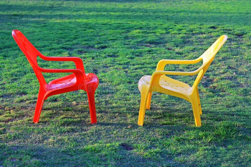 Two chairs stock photo. Image of green, team, grass, conversation ...