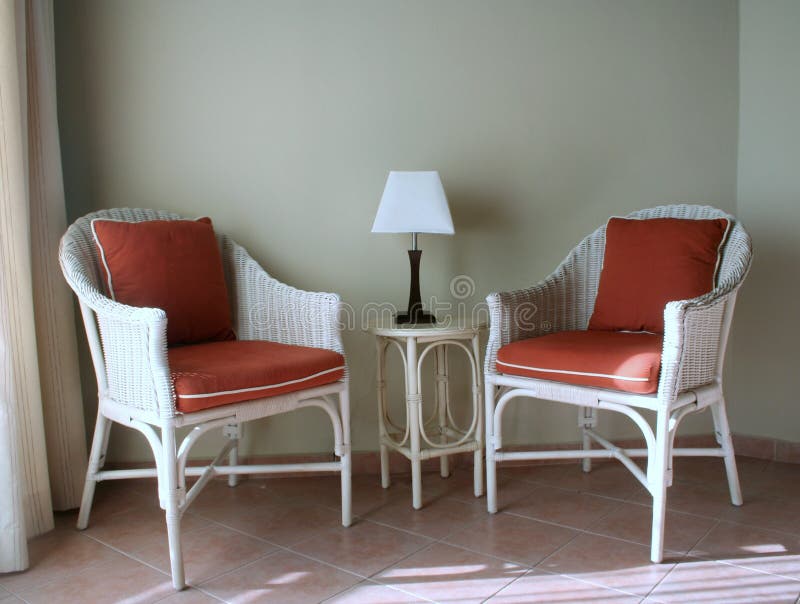 Two Chairs stock image. Image of chair, lamp, white, house - 450207