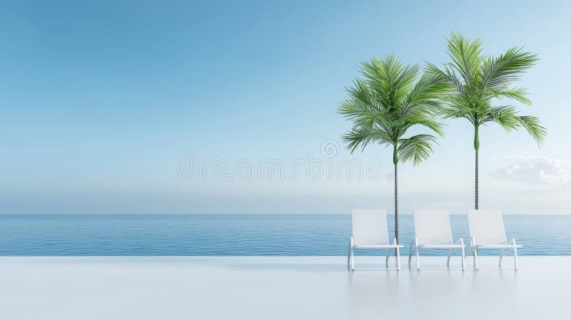 Two Chairs Facing Each Other on White Floor, Minimalist Interior Design ...