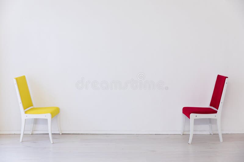 Two Chairs in the Interior of an Empty Room Stock Image - Image of ...