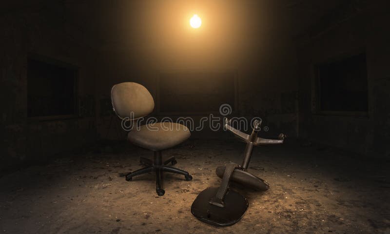 Two Chairs and a Light Bulb Stock Illustration - Illustration of depth ...