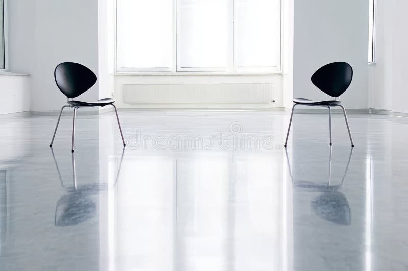 Two Chairs in a Minimalistic Space, Representing Negotiation ...