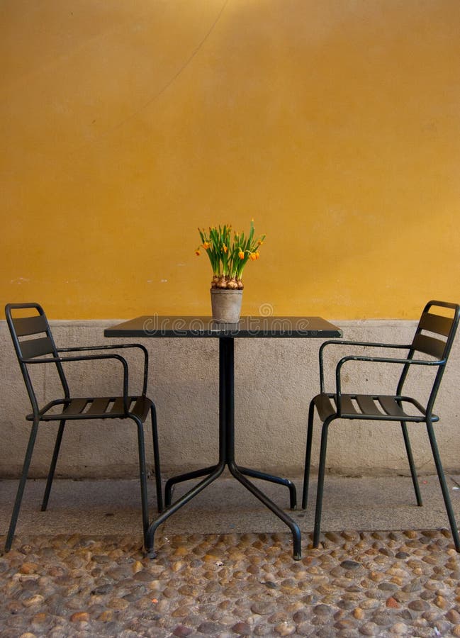 Typical Italian Restaurant with Chairs and Table Outside Stock Photo ...
