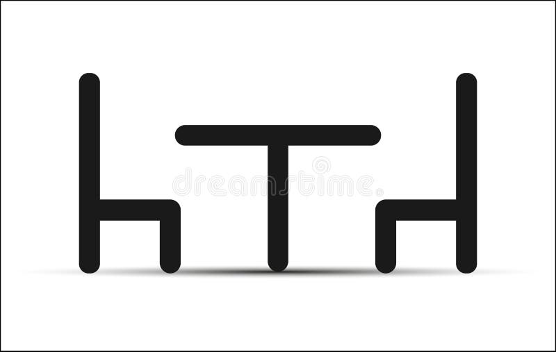 Two Chairs and Table, Flat Design Stock Vector - Illustration of ...