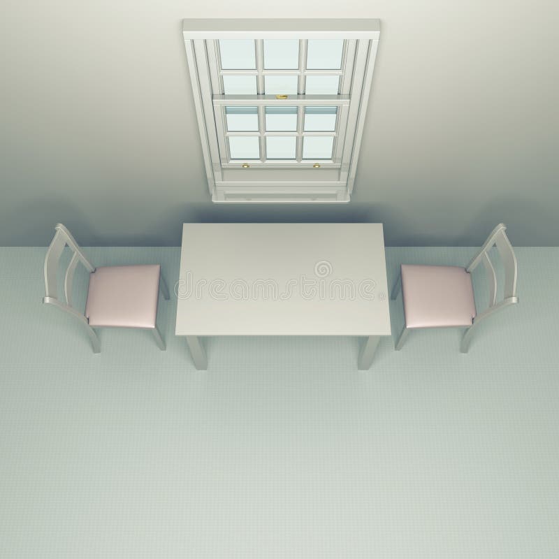 Two Chairs and Table in Room Stock Illustration - Illustration of ...