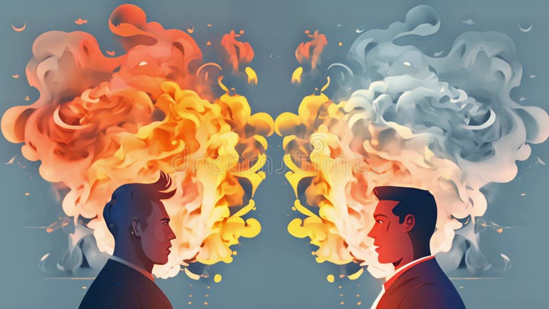 Two Characters Engaging in a Heated Debate Inside Stock Video - Video ...