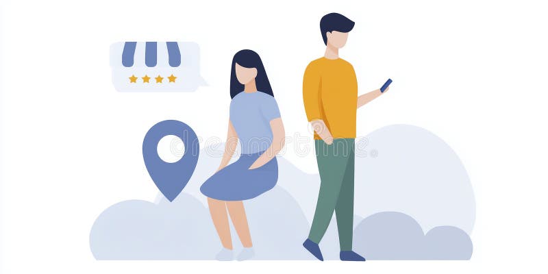 Two Characters in a Flat Illustration, One Sitting and the Other ...