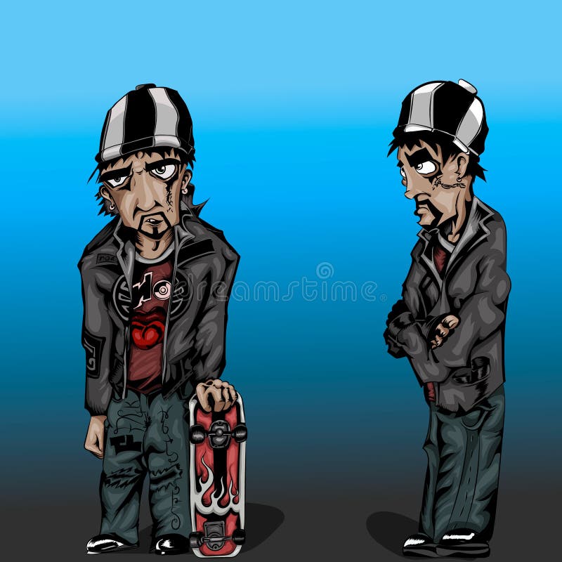 Two characters stock vector. Illustration of skate, action - 53348106