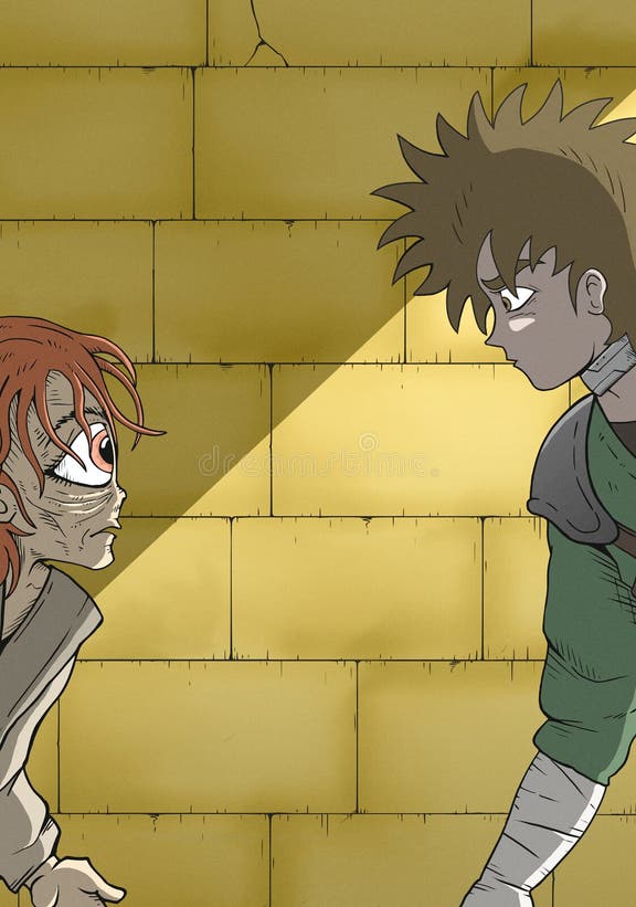 Two characters talking stock illustration. Illustration of talking ...