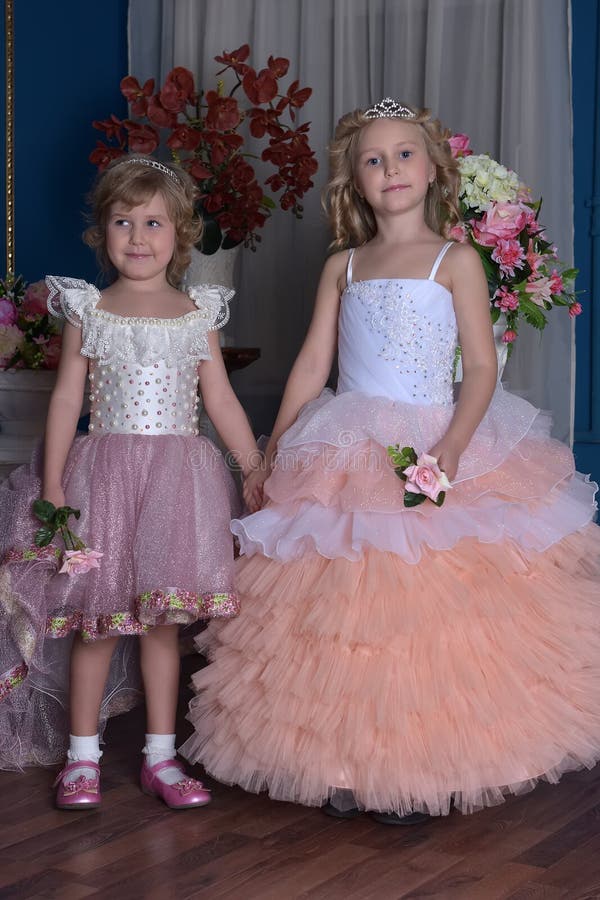Two Charming Princess Sisters Stock Photo - Image of beautiful ...
